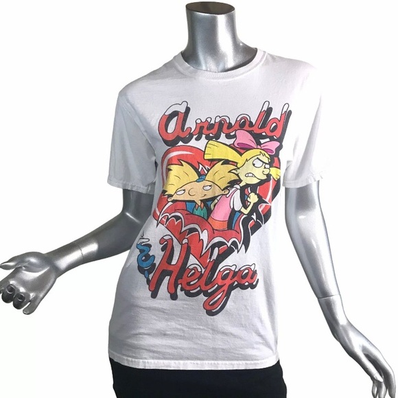 Nickelodeon | Tops | Hey Arnold Nickelodeon Arnold Helga White Crew ...